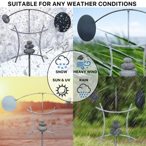 Garden Art Kinetic Wind Sculpture | Yard Art Metal Garden Decor With ...