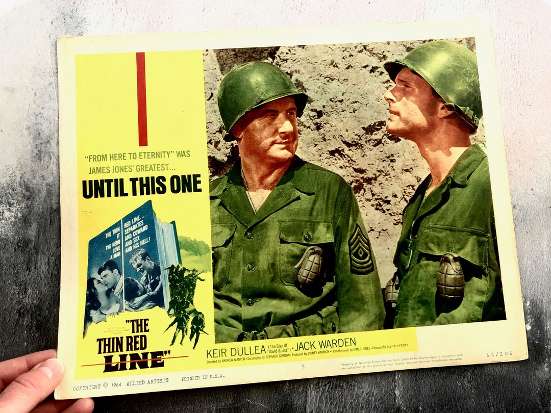 Mid Century Cinema Lobby Card Poster - the Thin Red Line - 1964 - Etsy