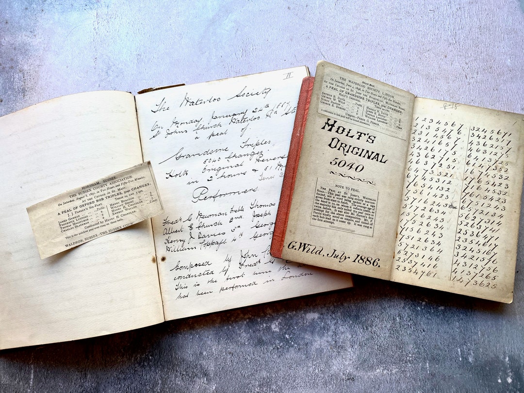 Pair of Antique Bell Ringing Campanology Journal Notebooks - Etsy UK