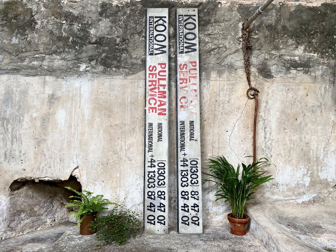 Pair of Very Large Vintage Folkestone Kent Transport Signs - Pullman ...