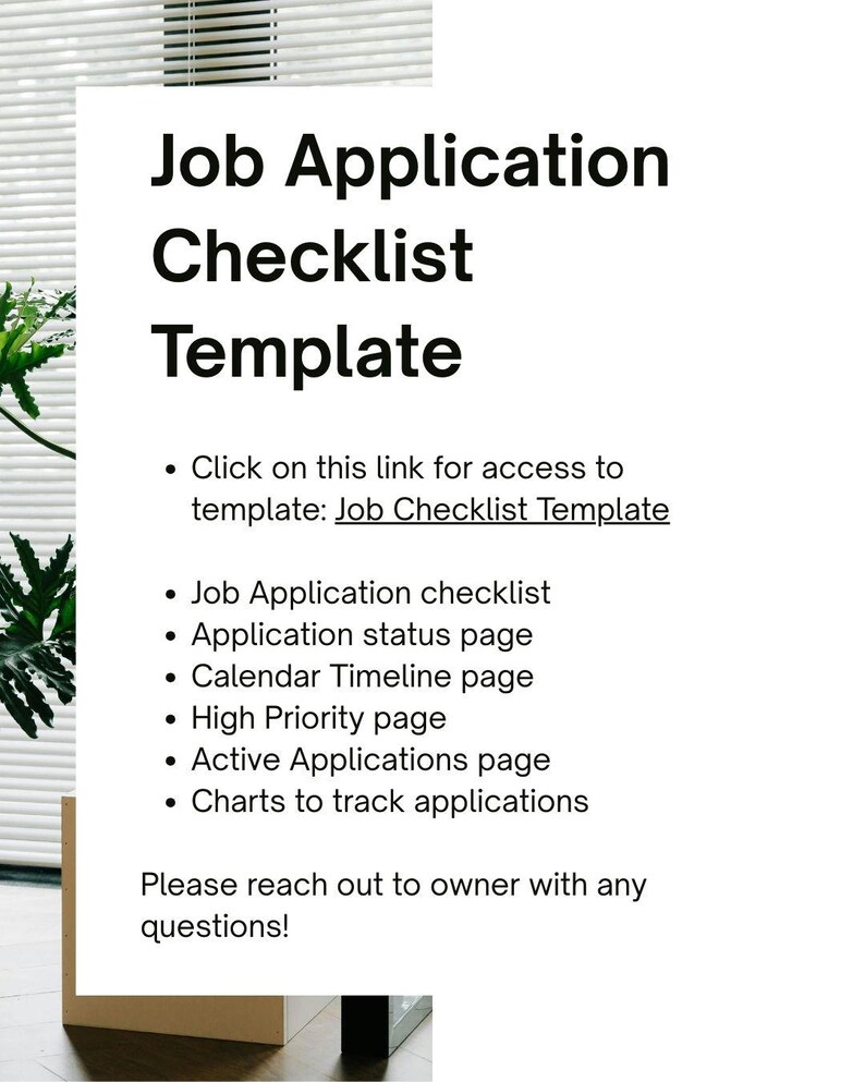 Job Application Checklist - Etsy