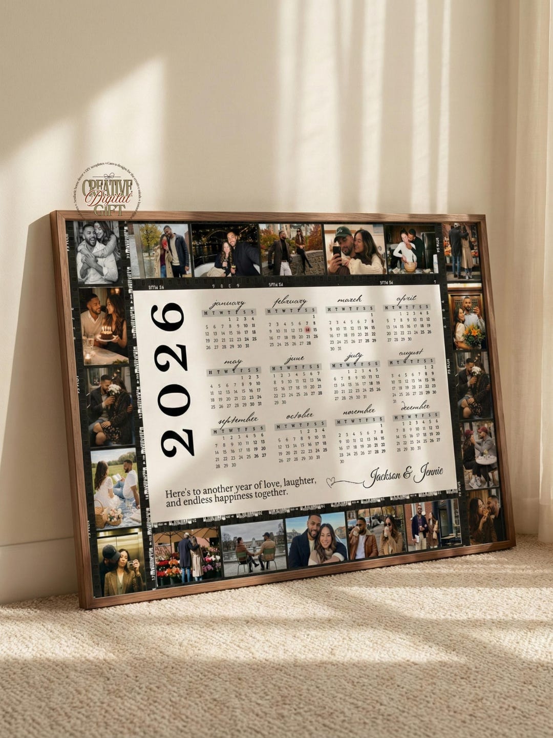 Personalized Photo Calendar 2026, Film Strip Frame, Anniversary Present ...