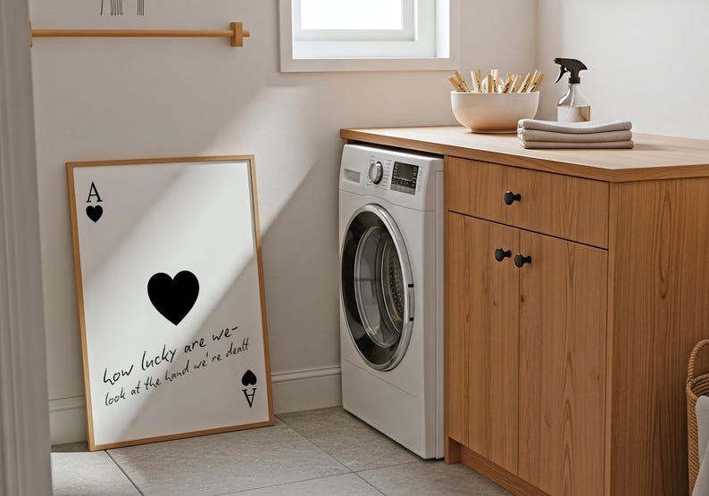 Ace of Hearts Love Quote Print – Minimalist Black & White Art (digital ...