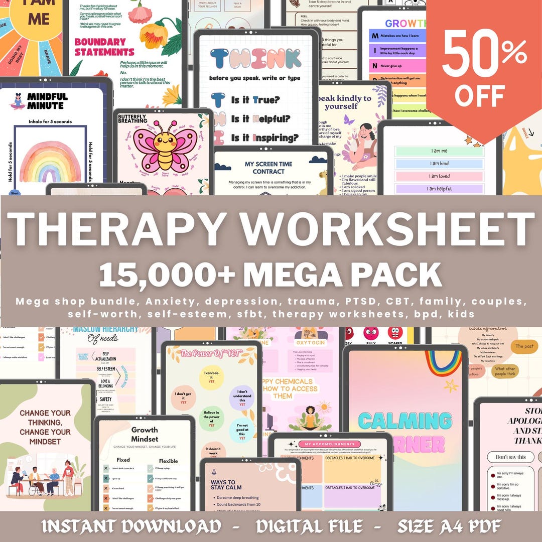 Therapy Bundle, Psychology Worksheets, Internal Family Systems, DBT ...