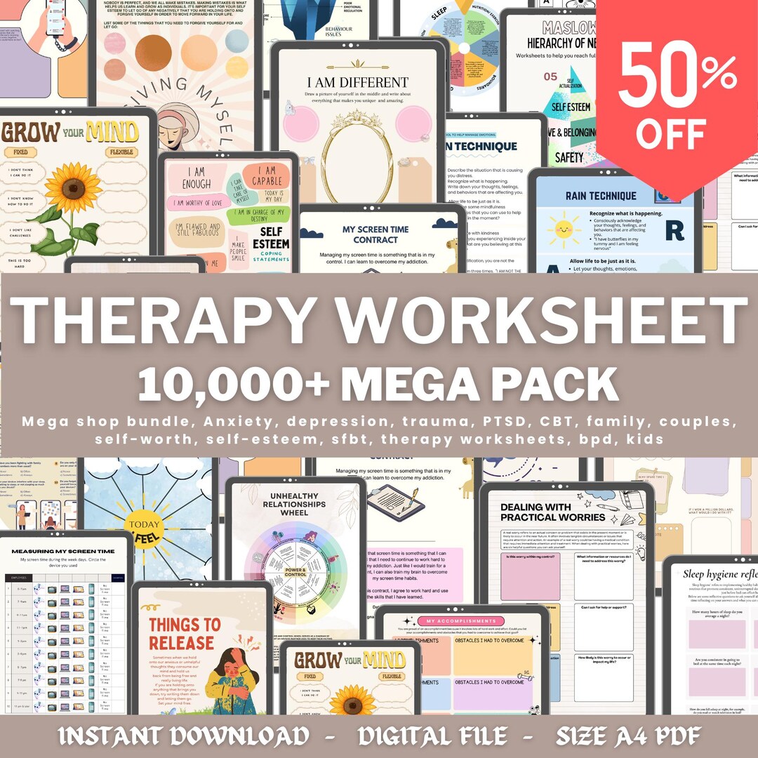 Therapy Bundle, Psychology Worksheets, Internal Family Systems, DBT ...