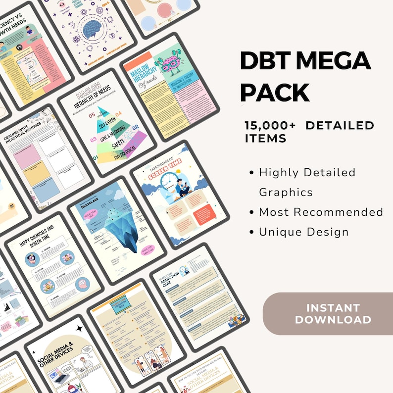 DBT Mega Bundle. Dialectical Behavior Therapy. Distress Tolerant Skills ...
