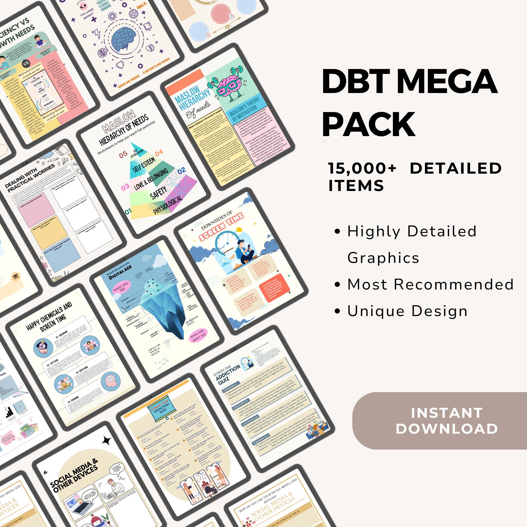 DBT Mega Bundle. Dialectical Behavior Therapy. Distress Tolerant Skills ...
