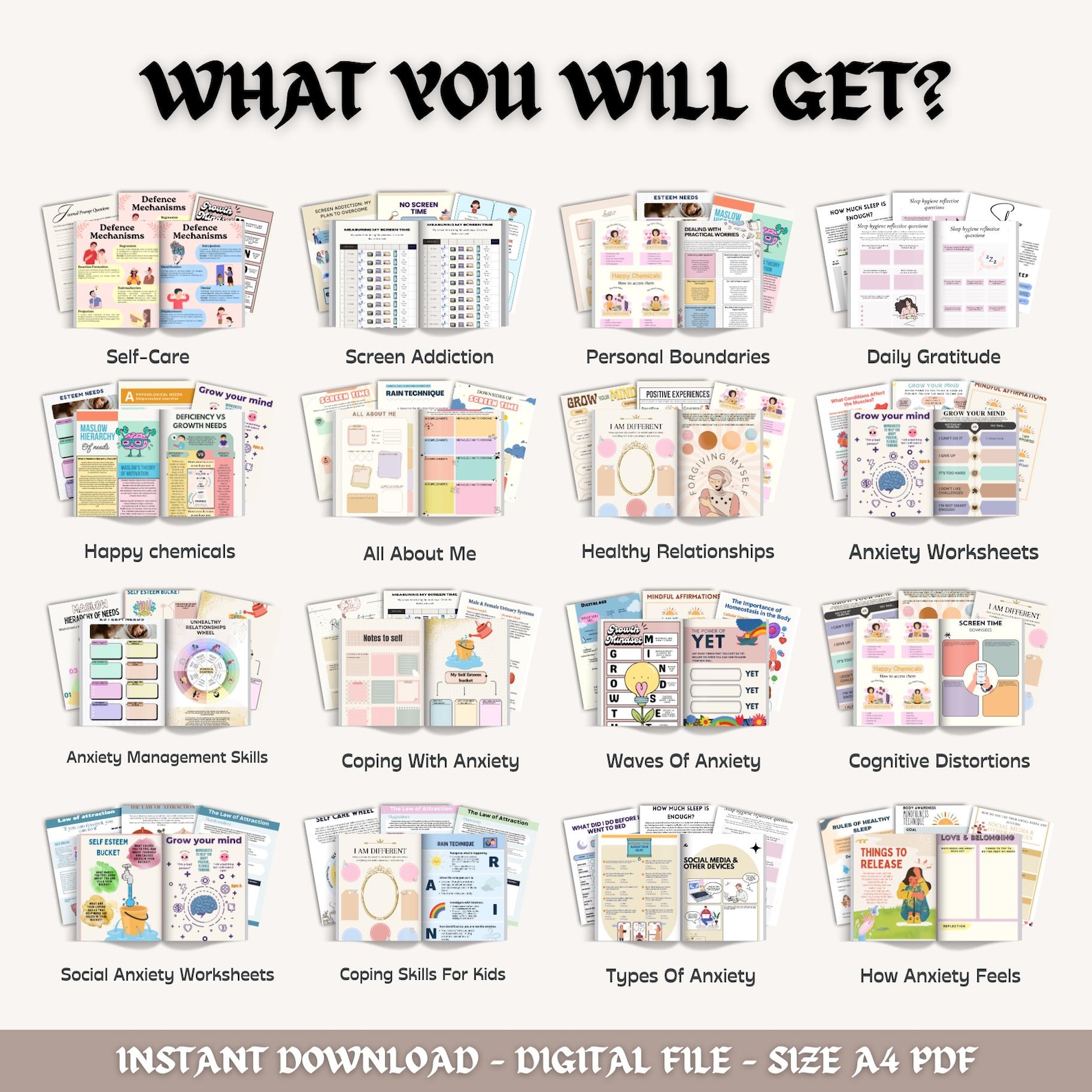 Teen Mental Health Mega Bundle, Therapy Worksheets, Healing Journey ...