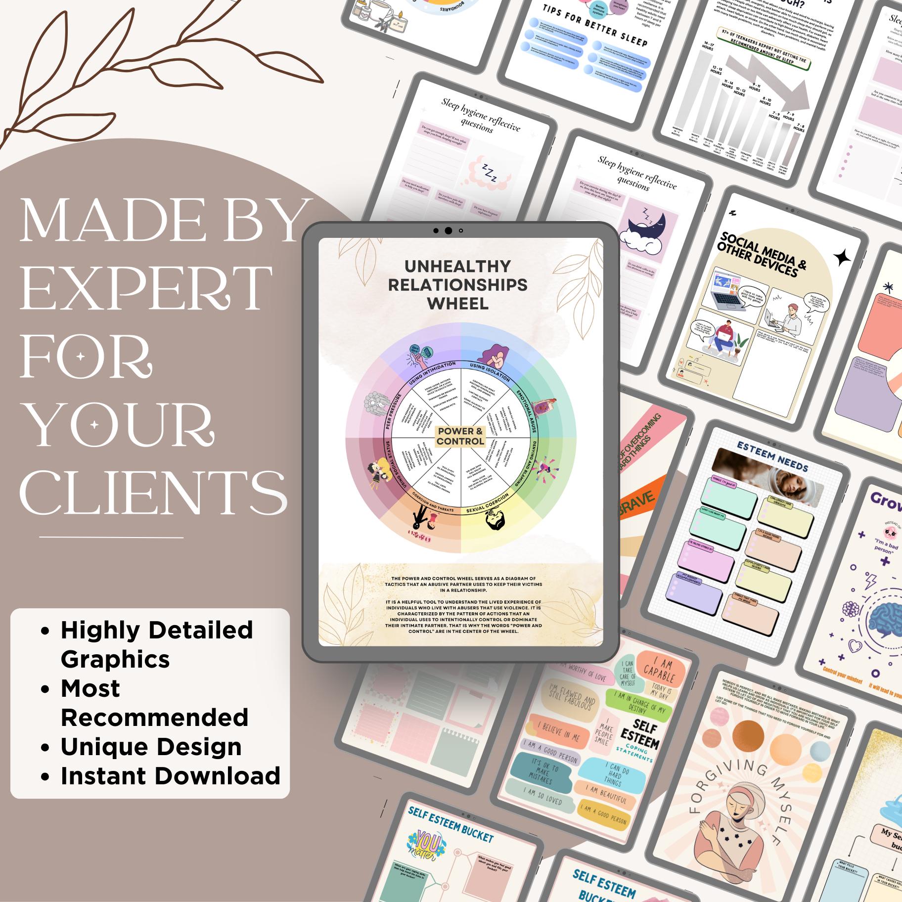 Teen Mental Health Mega Bundle, Therapy Worksheets, Healing Journey ...