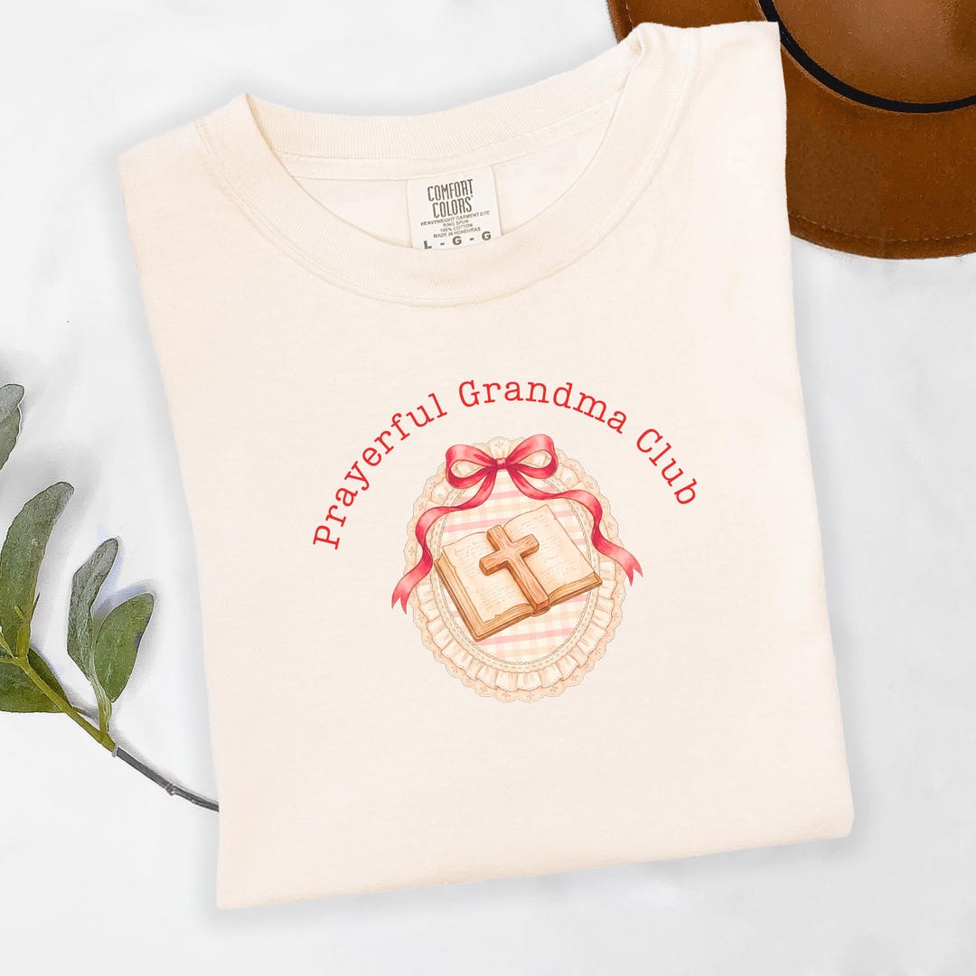 Christian Prayerful Grandma Club Shirt, Coquette Christian Grandma Gift ...