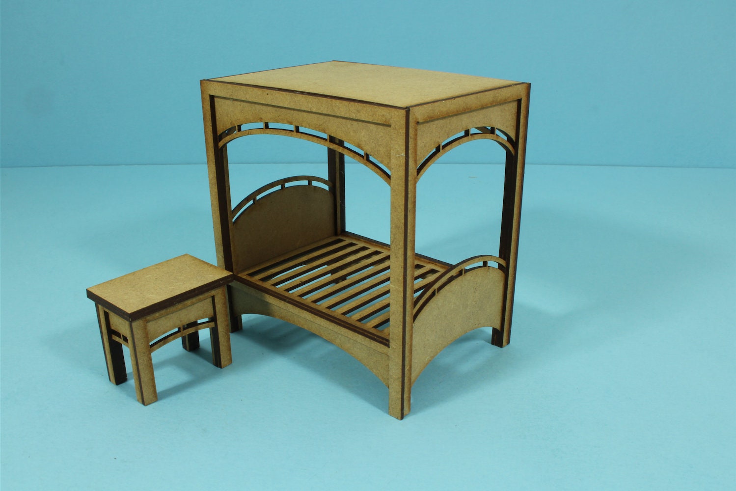 1:24 Mini Bed, Vector Files, Dollshouse Furniture, Four Poster, Half ...