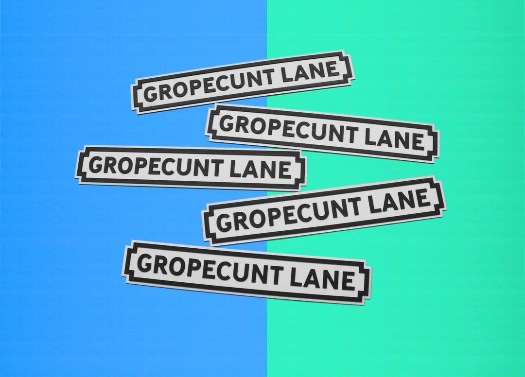 GROPECUNT LANE, Novelty Vintage Street Sign, Saucy Road Name, Miniature ...