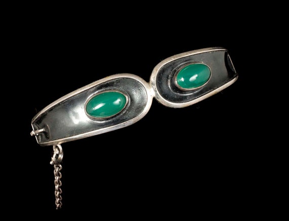 modernist European / German 835 silver and chrysopras… - Gem