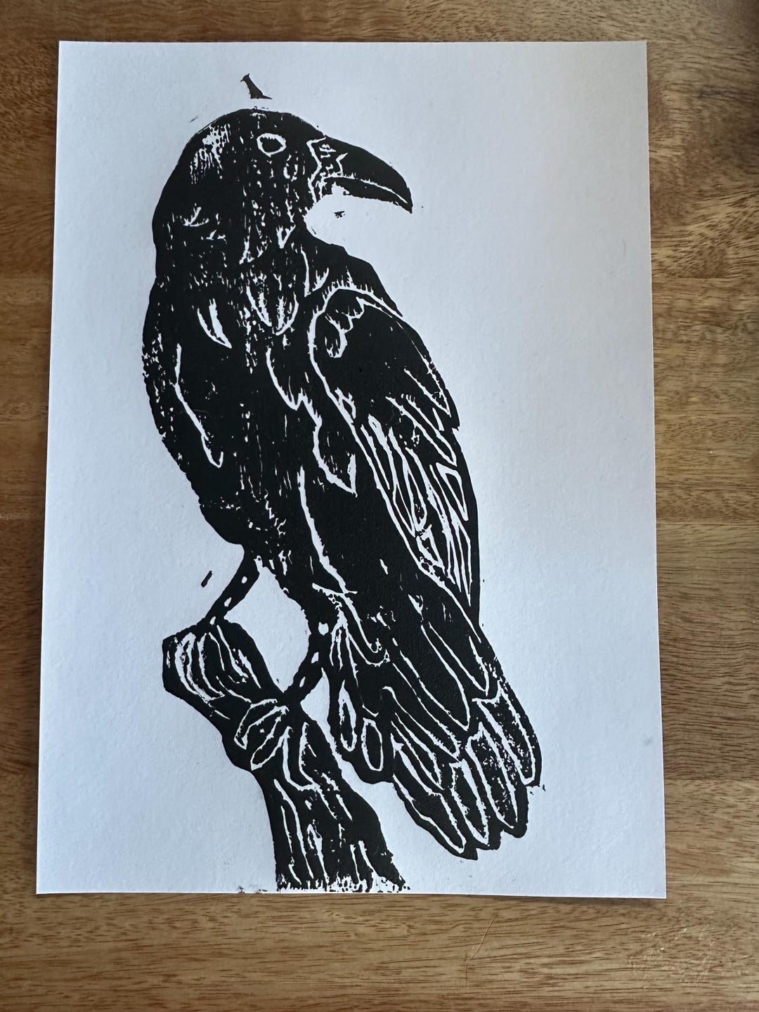 Black Crow Lino Prints - Etsy