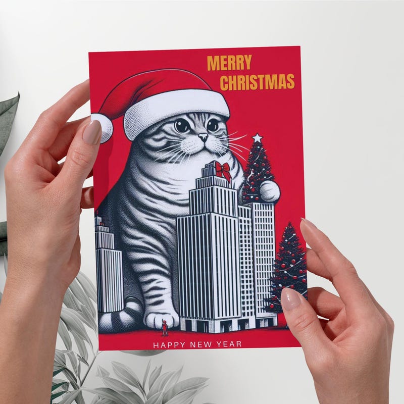 Cats Card Xmas - Etsy