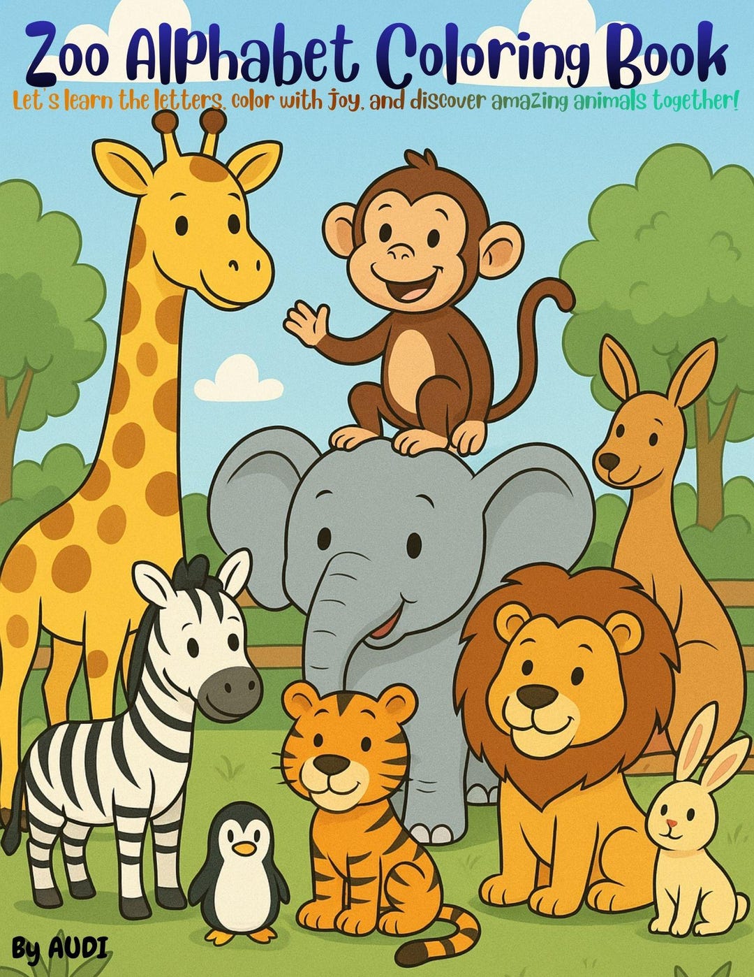 Zoo Alphabet Coloring Book | A-Z Animals | 54 Pages PDF | Printable A4 ...