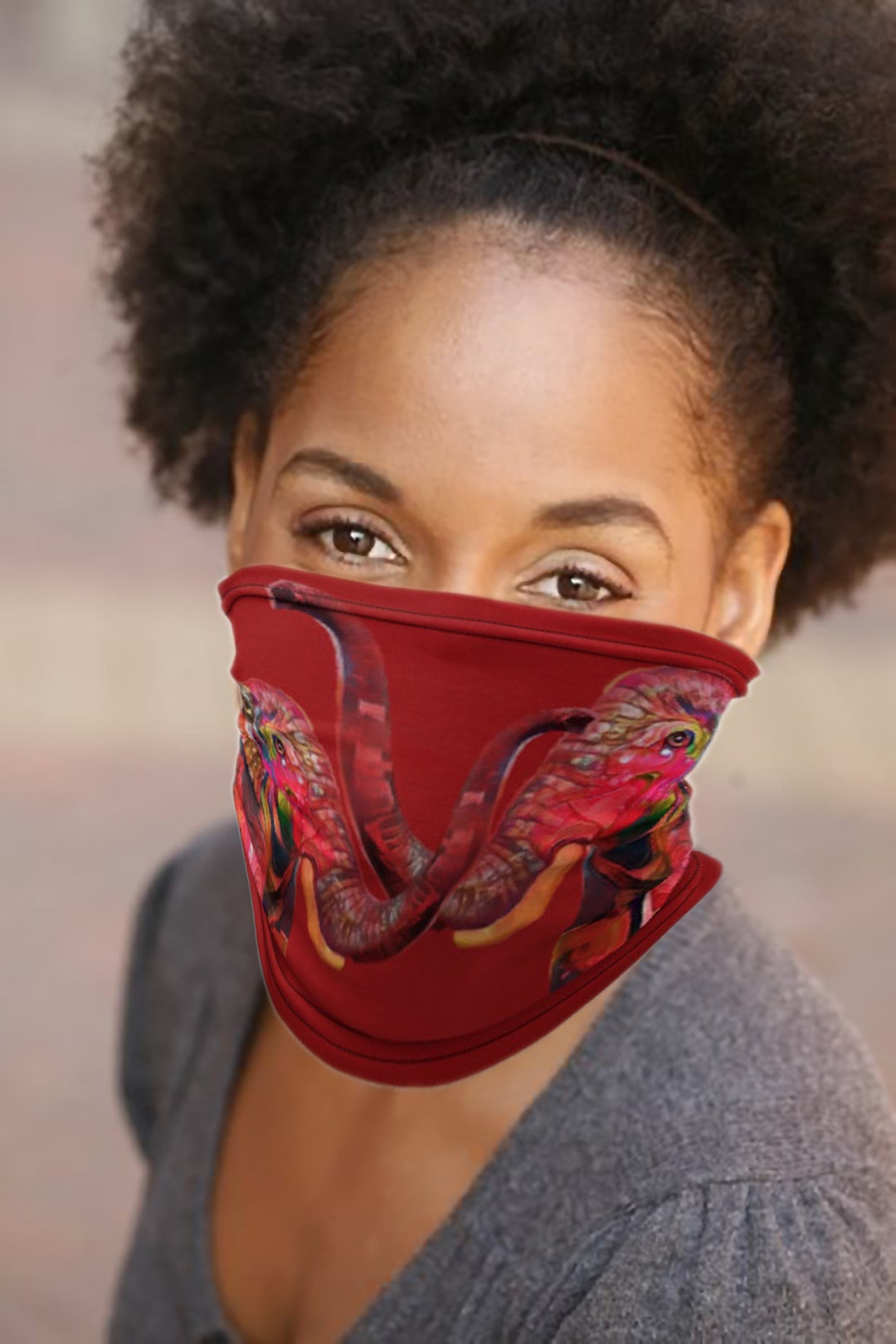 Red Candy Elephants Neck Gaiter - Etsy