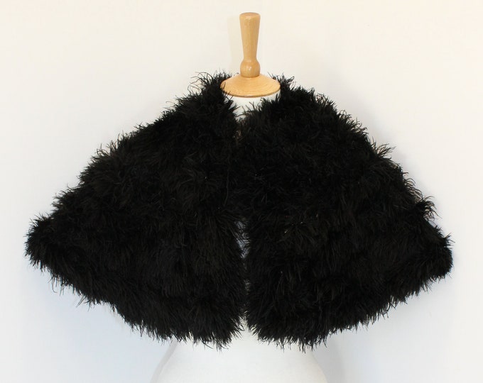 Antique Victorian Mourning Real Black Ostrich Feather Cape - Etsy