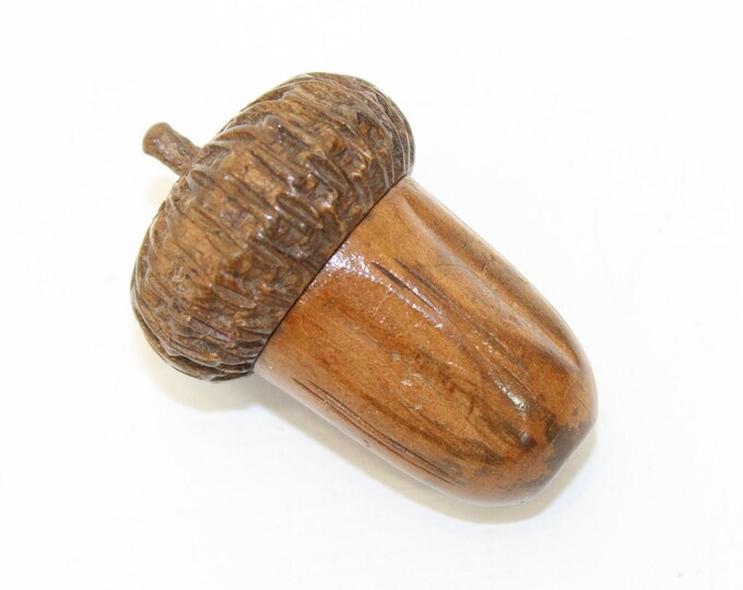 Antique Victorian Acorn Thimble Holder Carved Wood With Later Silver ...