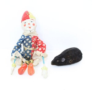 Vintage 1930s Schuco Velvet Wind up Clockwork Mouse and Clown AF Spares ...