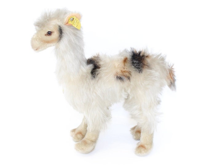 Vintage 1950s Large Steiff Llama Lama Soft Toy With Button and Flag 10 ...