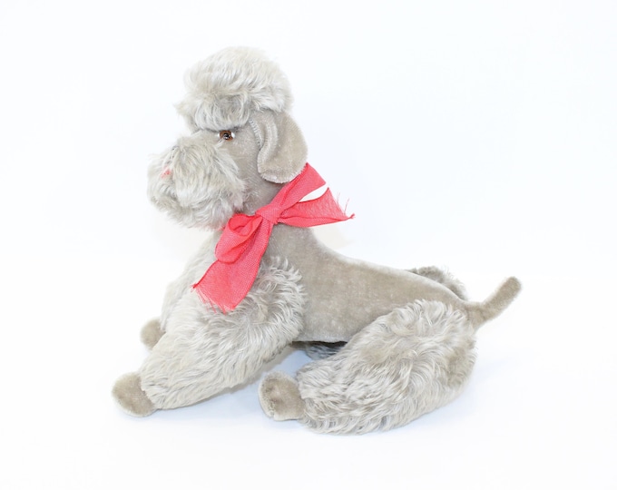 Vintage 1960s Large Steiff Snobby Grey Poodle Dog Mohair Soft Toy ...