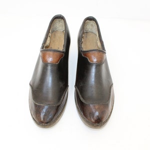 Antique Victorian Edwardian Ladies Clogs Shoes Leather With Thick ...