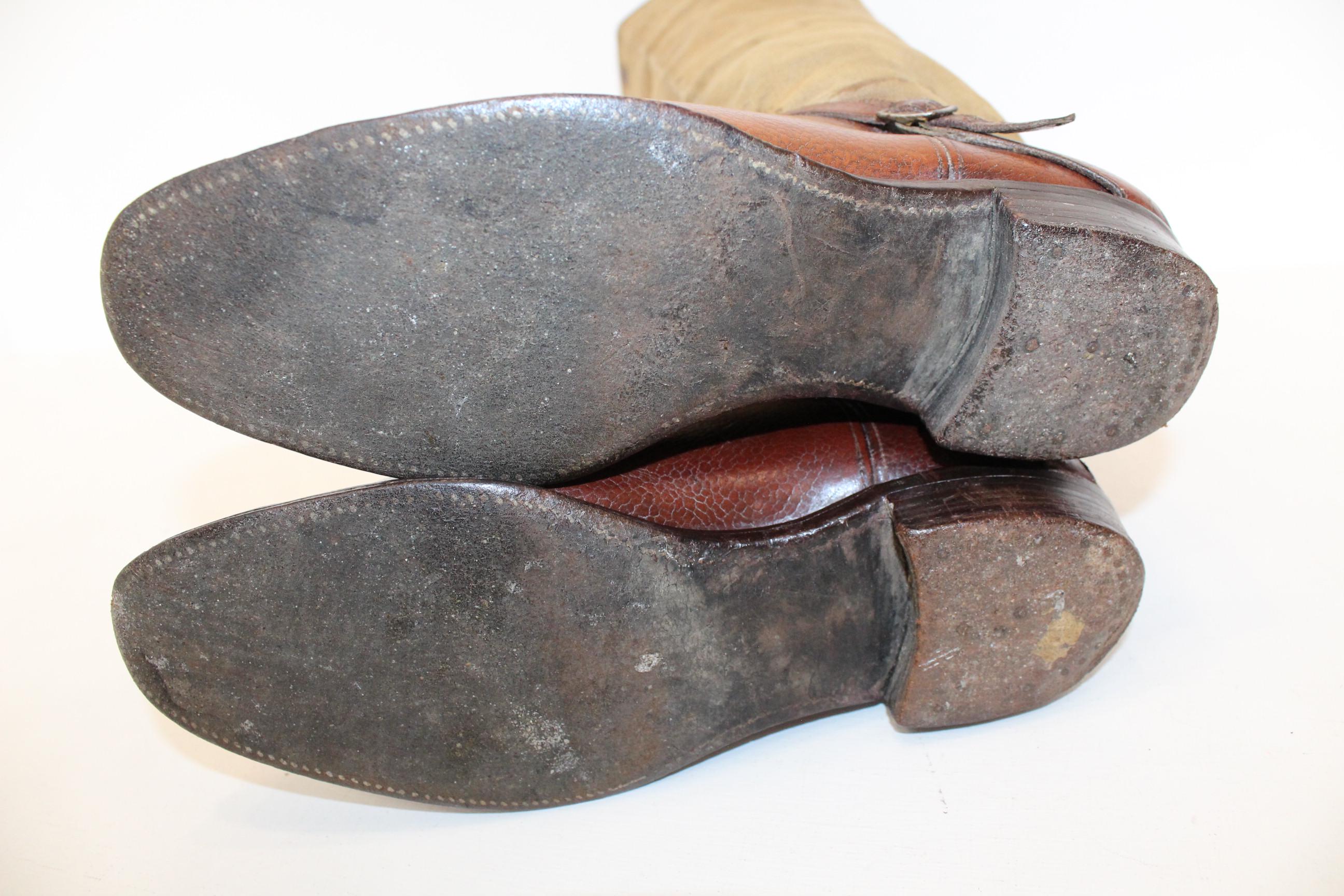 Vintage 1920s Newmarket Riding Boots Brown Leather & Canvas UK 4.5-5 - Etsy