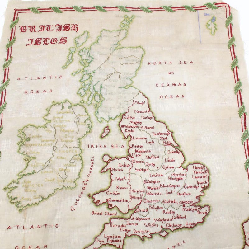Embroidered Map - Etsy