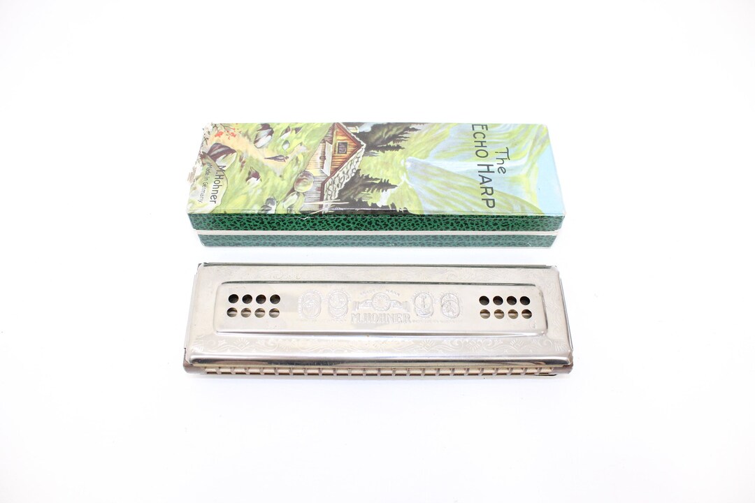 Vintage M Hohner Harmonica the Echo Harp Mouth Organ in Box Musical ...