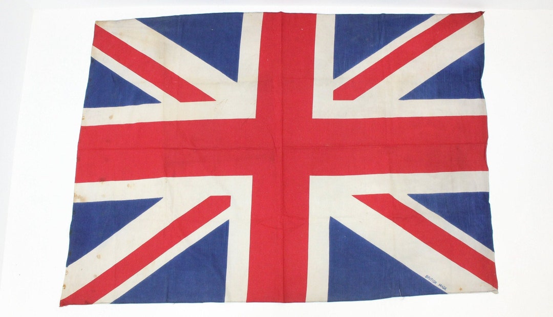 Vintage 1930s 1940s WW2 Large British Union Jack Flag Banner Military ...