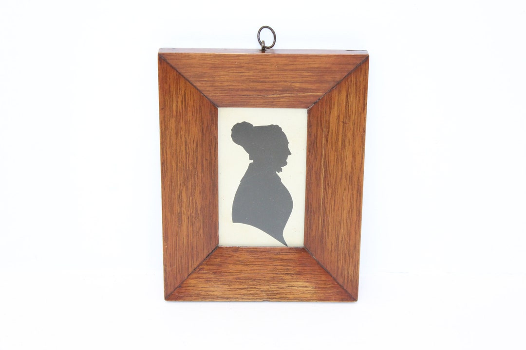 Antique Silhouette Miniature Portrait of a Lady in Bonnet Cut Paper in ...