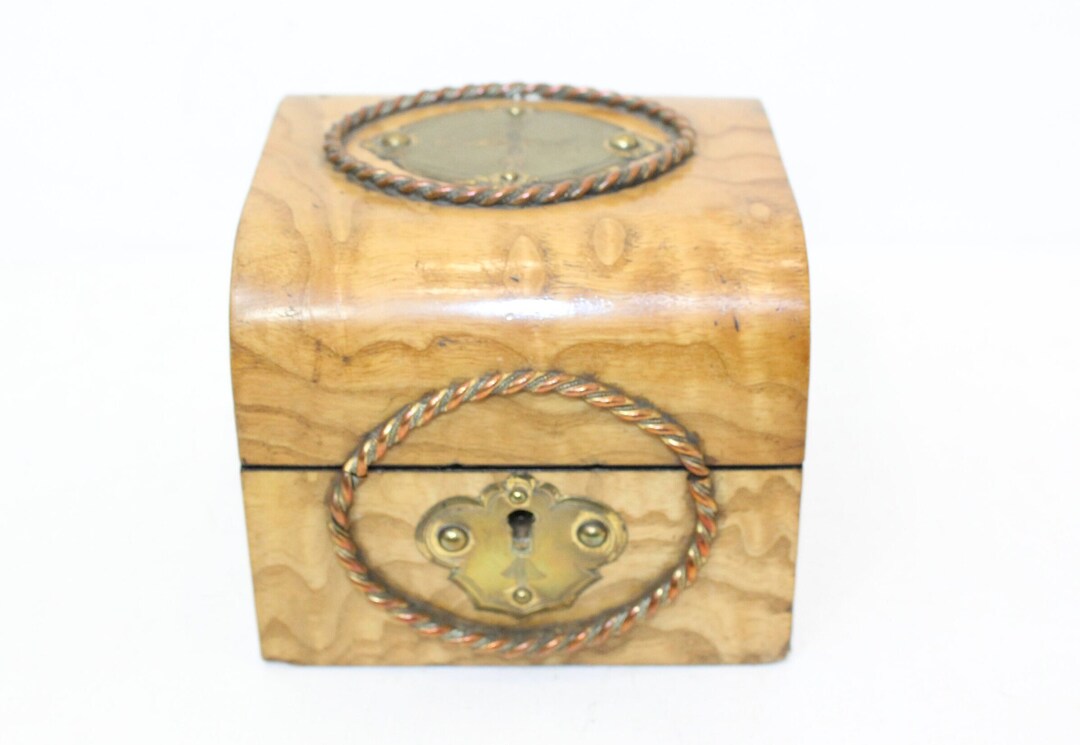 Antique Victorian Church Collection Box Burr Maple Brass Mounted ...