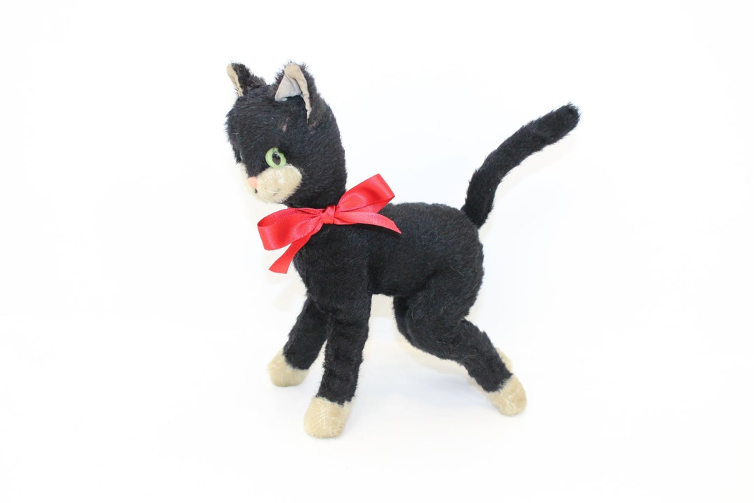 Vintage 1960s Schuco Black Cat Mohair Halloween Good Luck Cat Soft Toy ...
