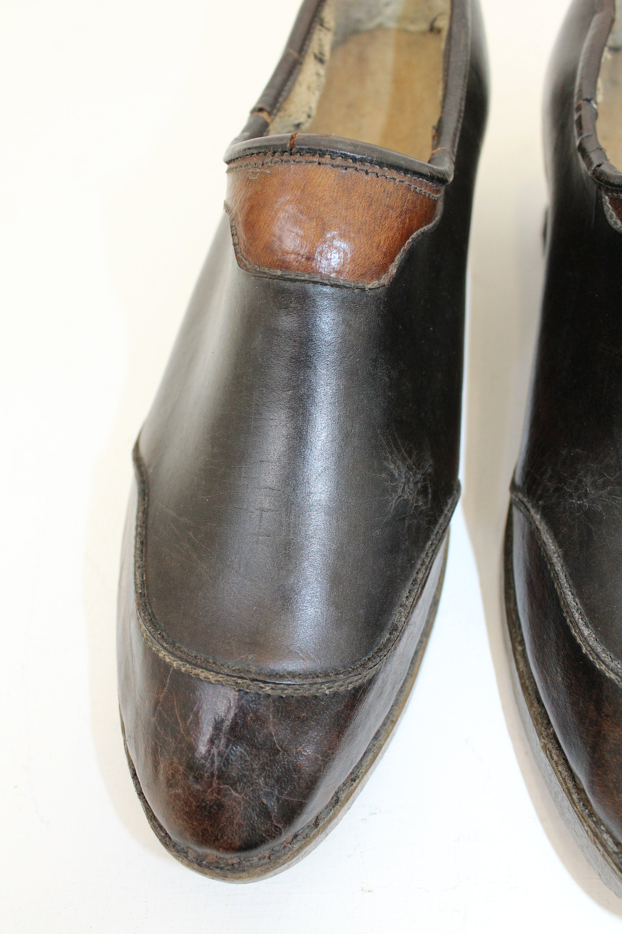 Antique Victorian Edwardian Ladies Clogs Shoes Leather With | Etsy