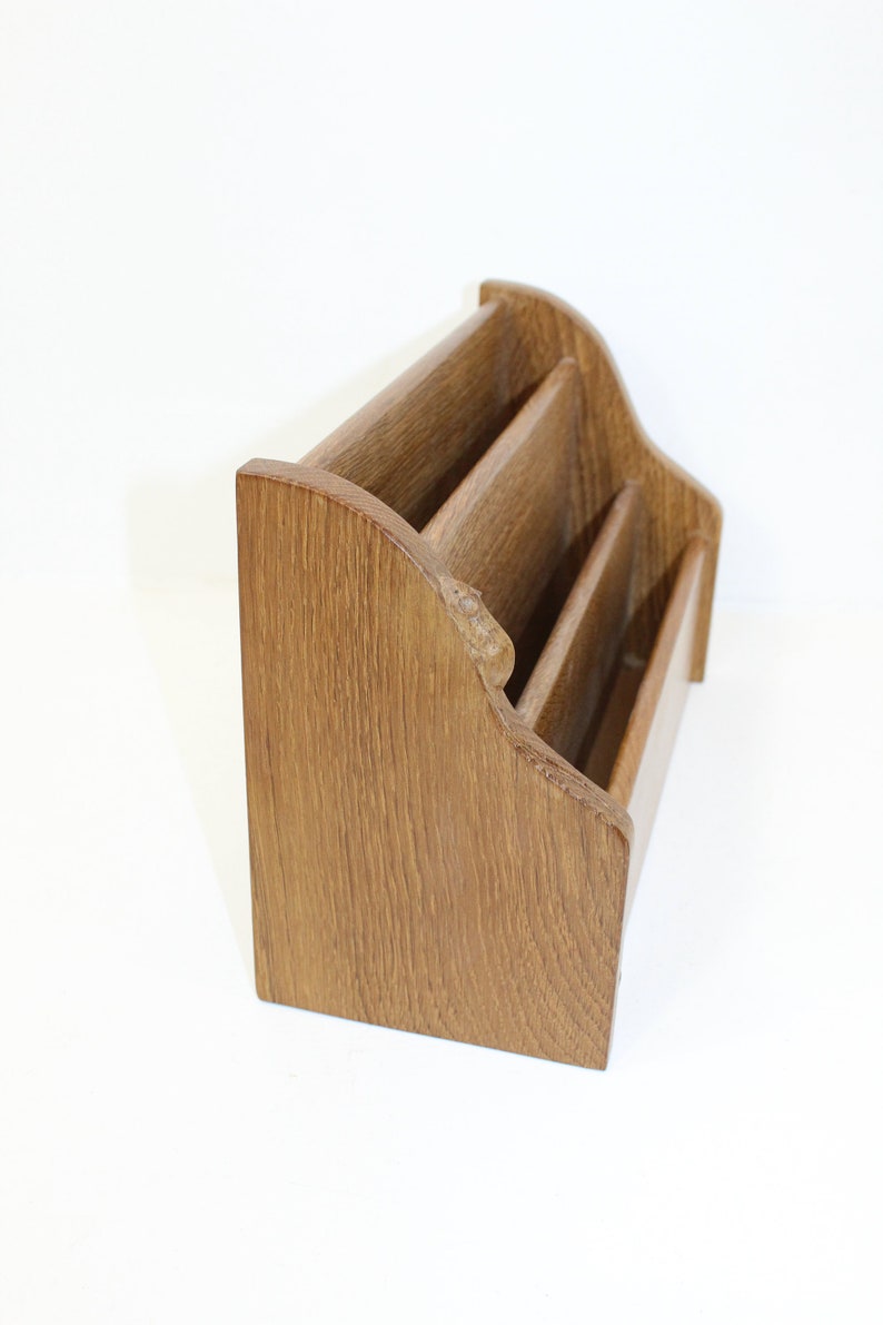 Vintage Mouseman of Kilburn Oak Letter Rack Robert Mouseman | Etsy UK