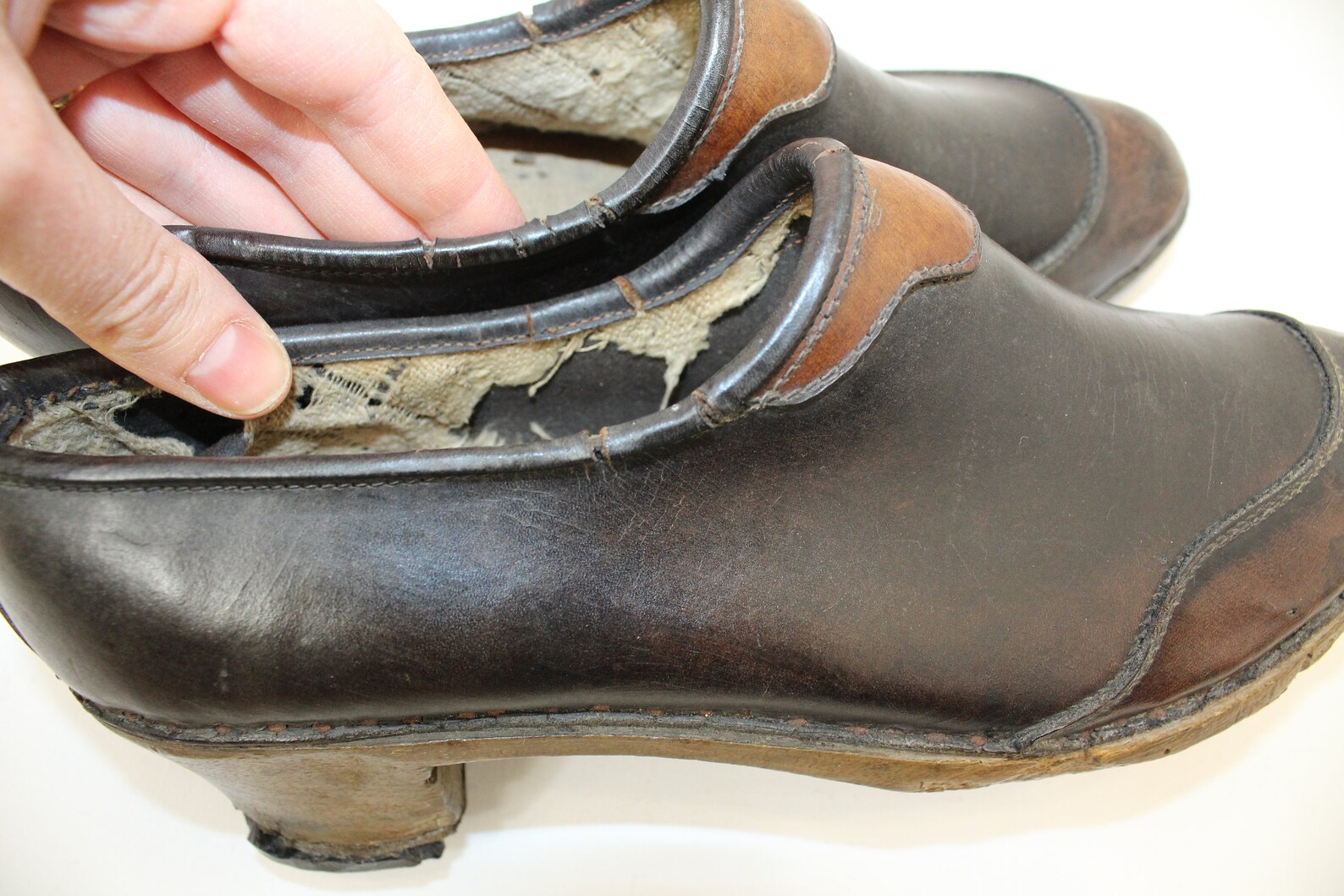 Antique Victorian Edwardian Ladies Clogs Shoes Leather With - Etsy