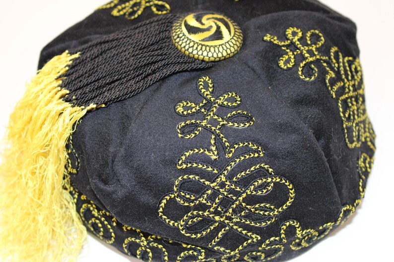 Antique Victorian Smoking Hat Gentleman's Mans Mens Cap Embroidered ...