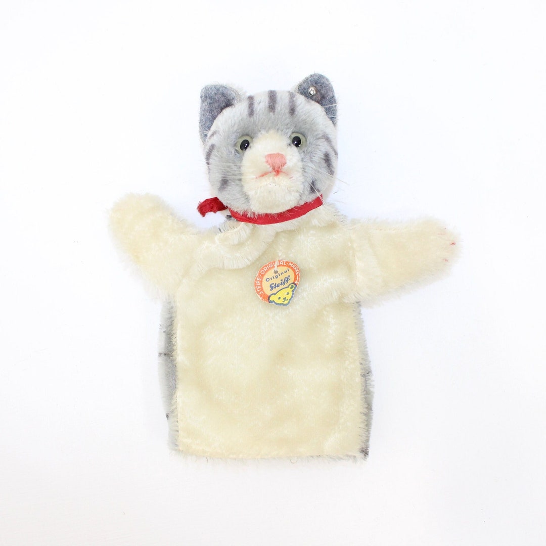 Vintage 1950s Steiff Tabby Cat Hand Puppet Mohair Collectable Soft Toy ...