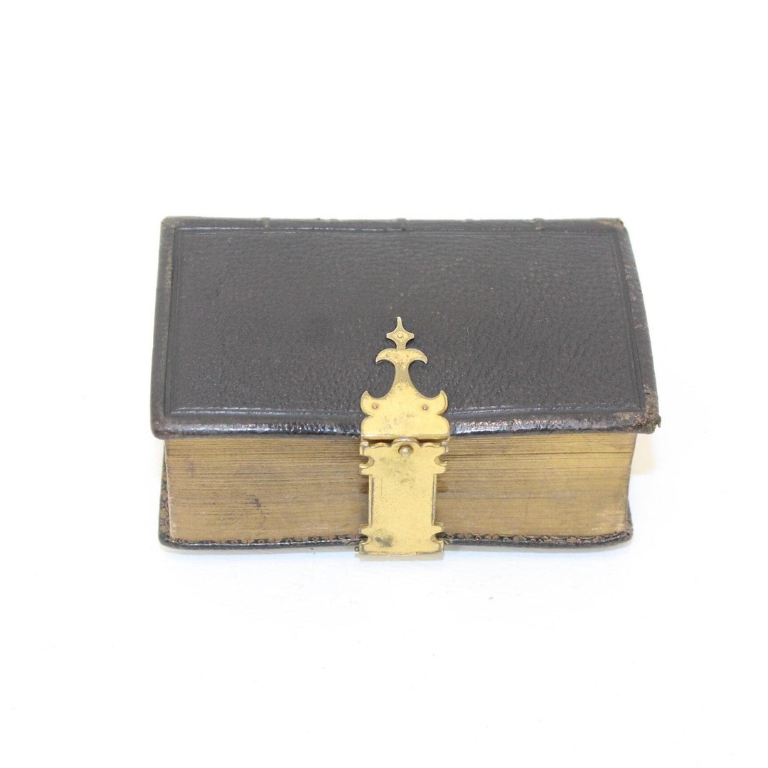 Antique Victorian Small Church Services Leather Bound Book With Gilt ...