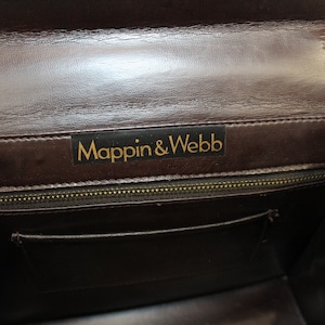 Vintage Mappin & Webb Real Lizard Skin and Brown Leather Handbag Grab ...