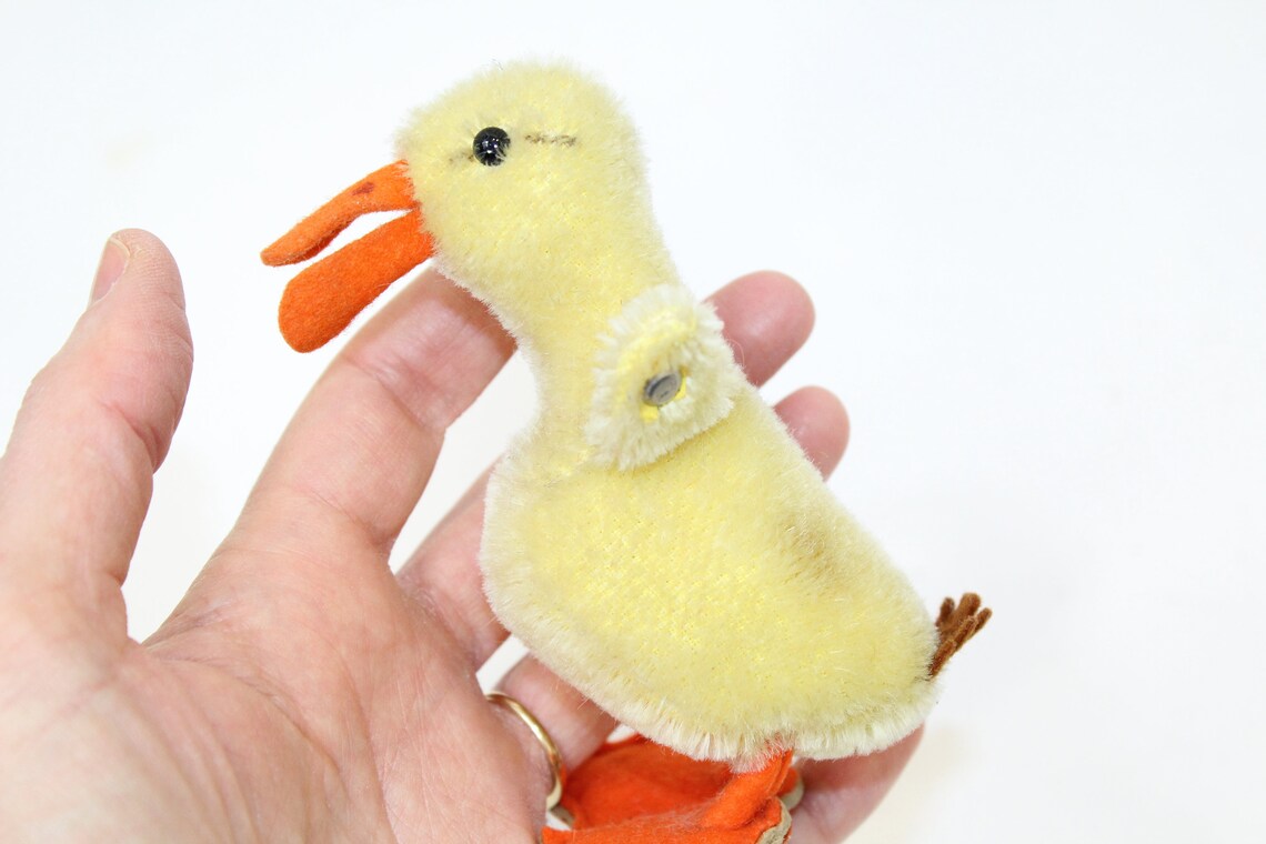 Vintage 1950s Steiff Duck Bird Yellow Duckling Mohair Straw - Etsy
