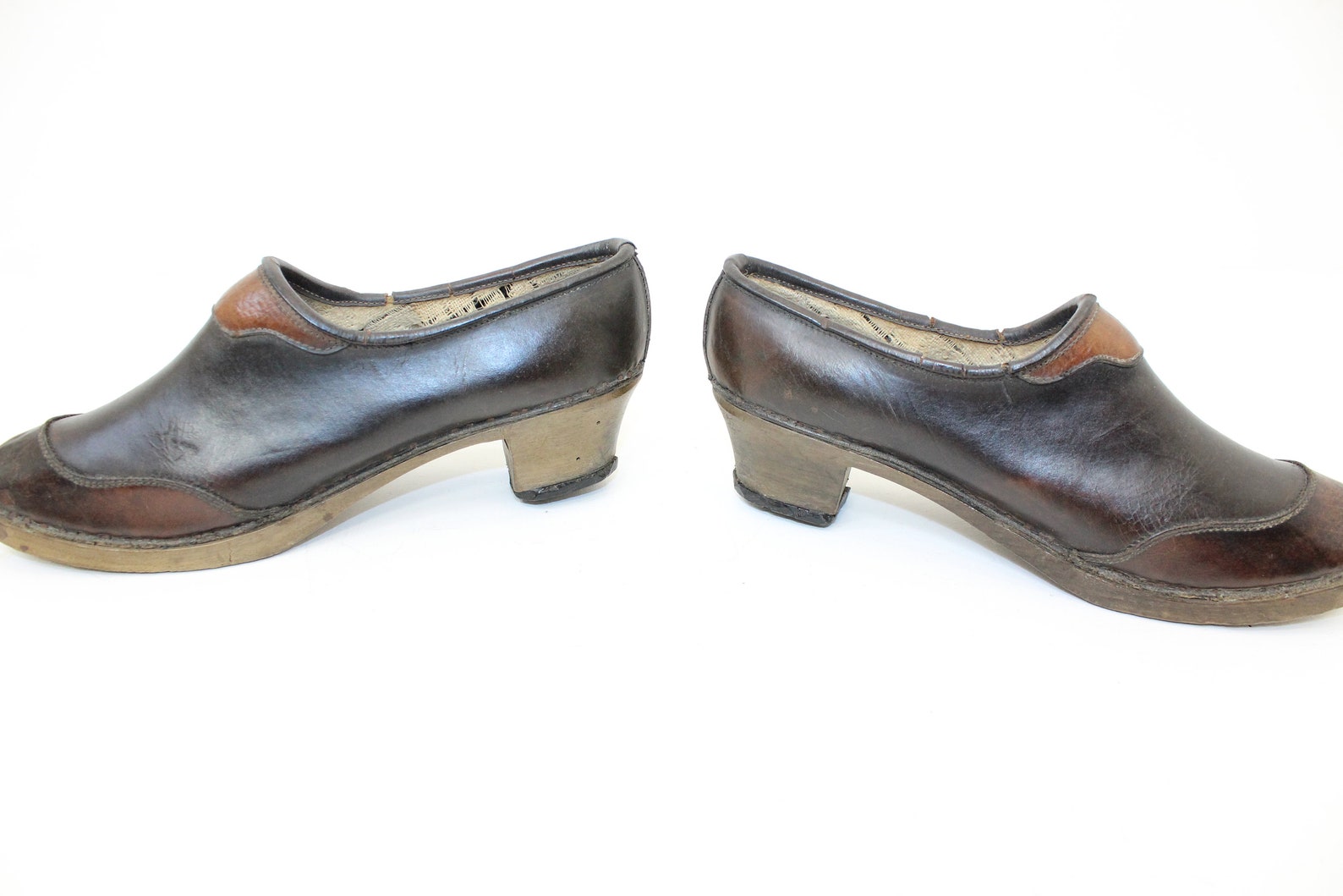 Antique Victorian Edwardian Ladies Clogs Shoes Leather With - Etsy