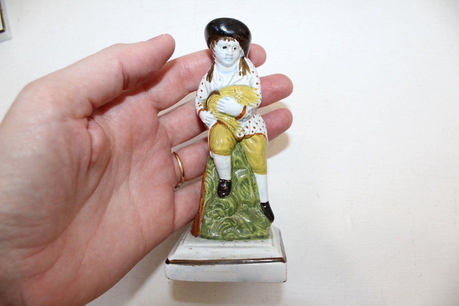 Antique Pair Georgian Prattware Figure Miniature Figures Pearlware Old ...