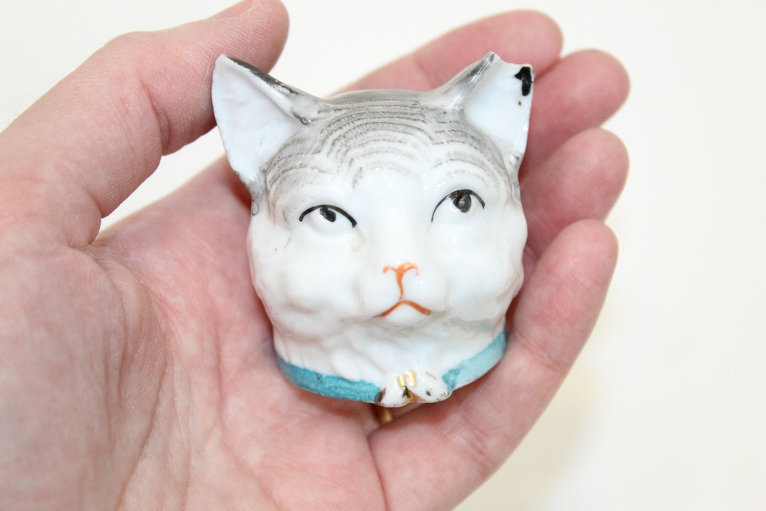 Antique Late Victorian Rare Porcelain Cat Head Small Novelty Coin Bank ...