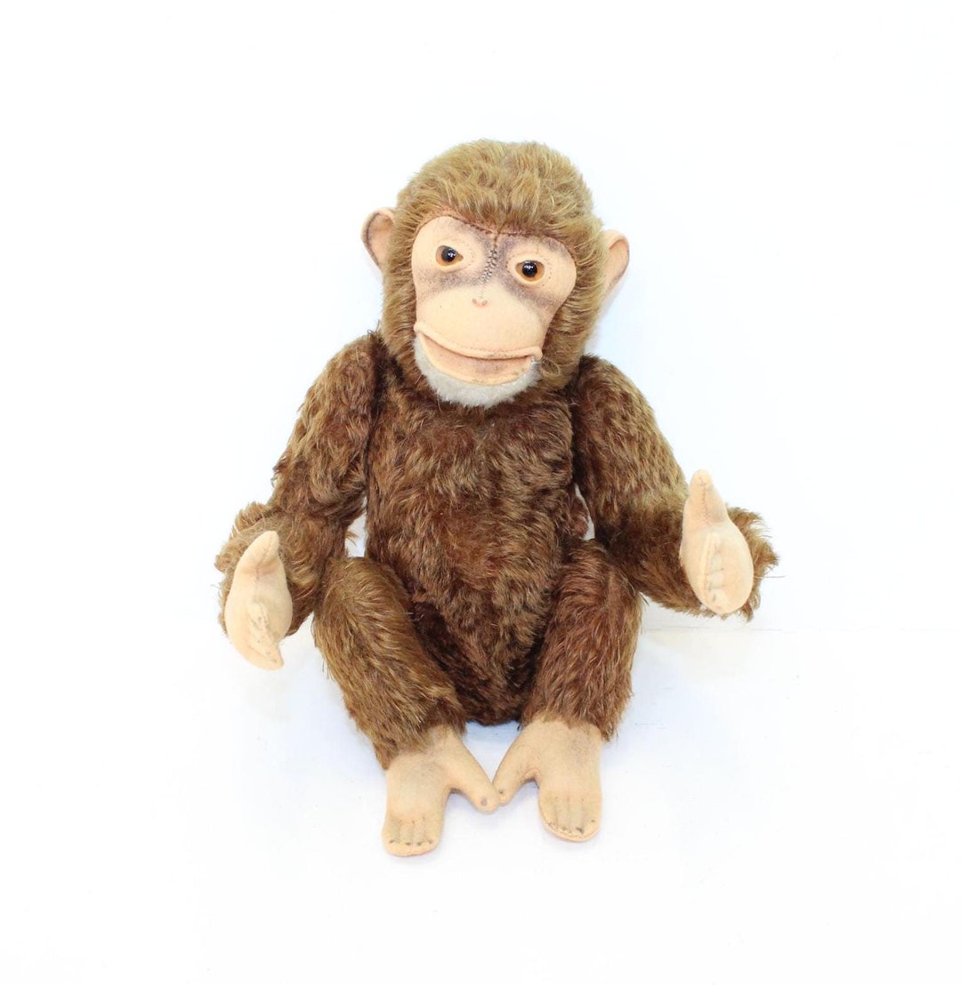 Vintage 1950s Steiff Monkey Jocko Chimpanzee Sitting Ape Mohair Soft ...