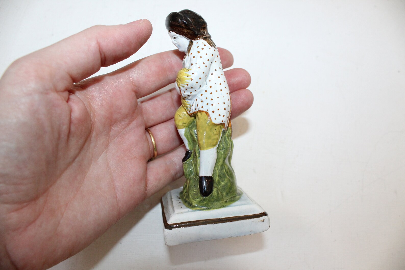Antique Pair Georgian Prattware Figure Miniature Figures Pearlware Old ...
