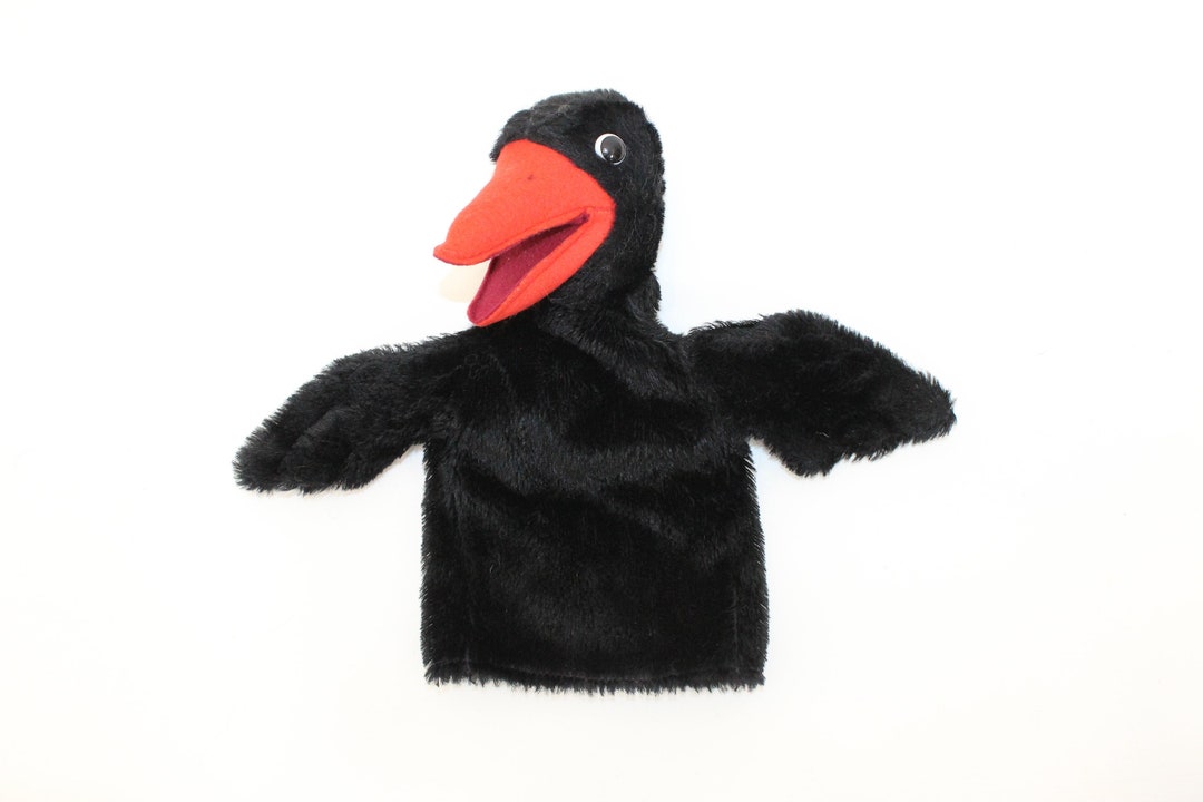 Vintage 1960s Steiff Hucky Raven Black Bird Hand Puppet Mohair With ...
