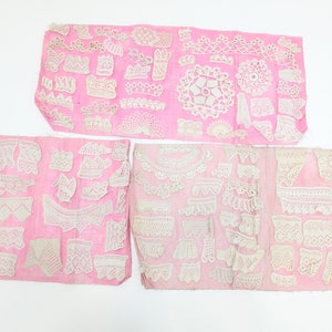 Antique Handmade Crochet Lace Samples 3X Full Sheets Over 90 Pieces - Etsy
