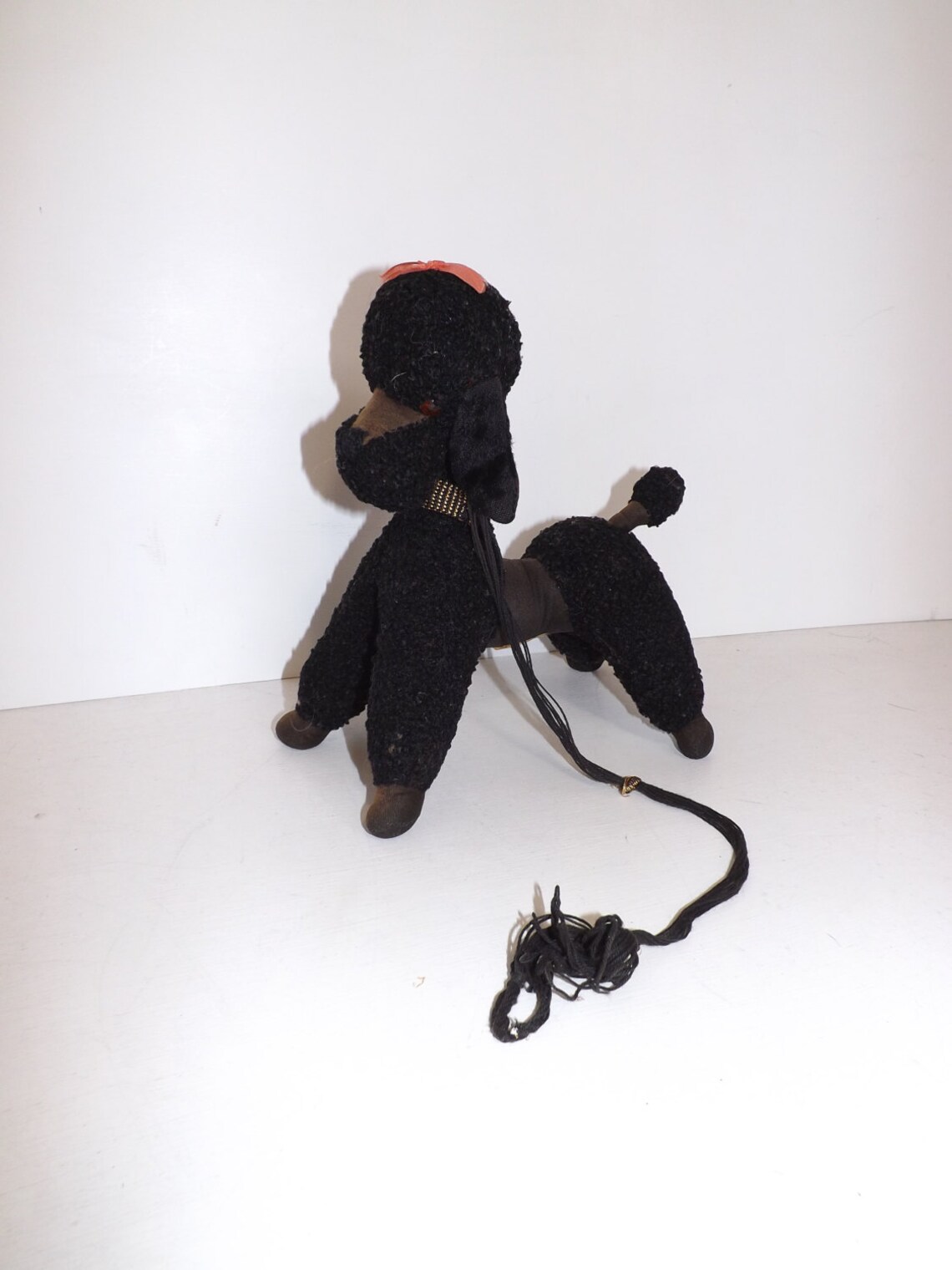 Vintage 1950s Merrythought Black Poodle Dog Soft Toy With Lead - Etsy